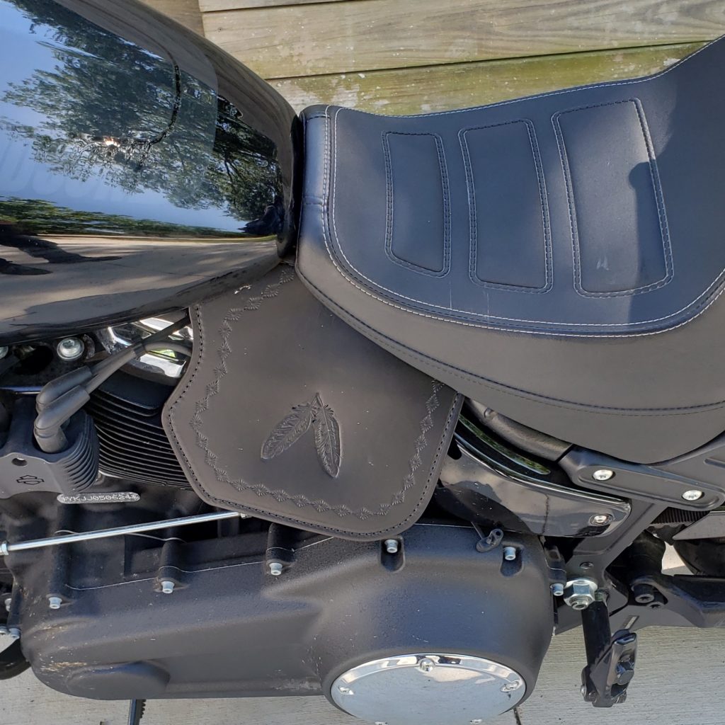 Harley-Davidson heat shield with feathers embossing